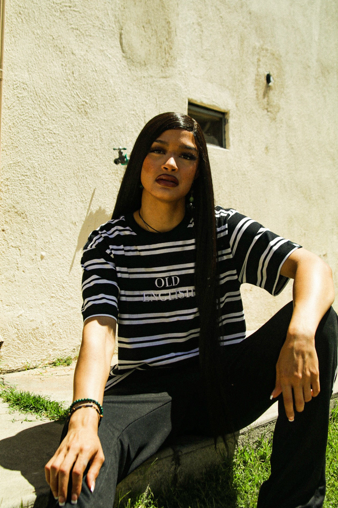 OE LOGO STRIPE TEE - Old English Brand – OldEnglishBrand